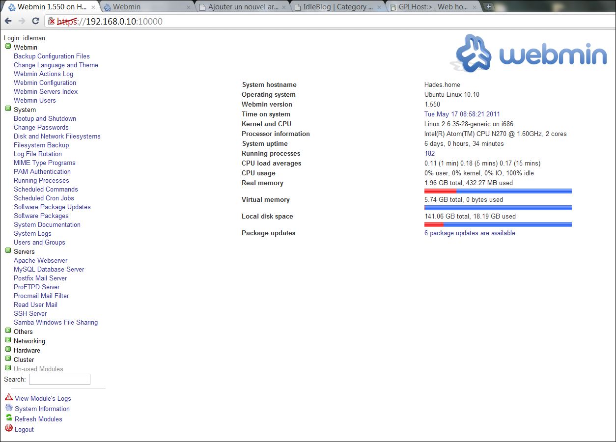 WebMin : une plateforme web pour gérer facilement votre linux – IdleBlog